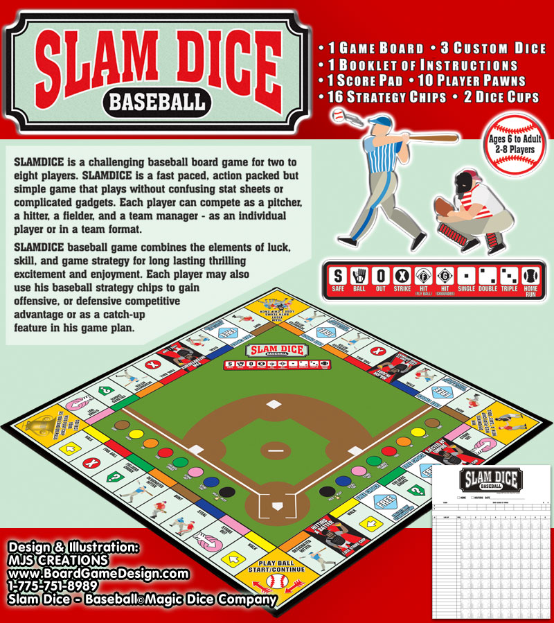 Slam Dice Baseball Board Game Slam Dice Baseball Board Game